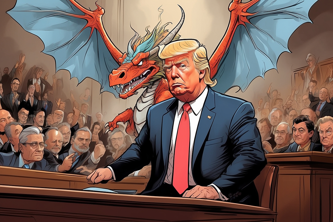 Hey Wait a Minute: Trump Trial Sketch Artist Sneaks a Dragon in There ...