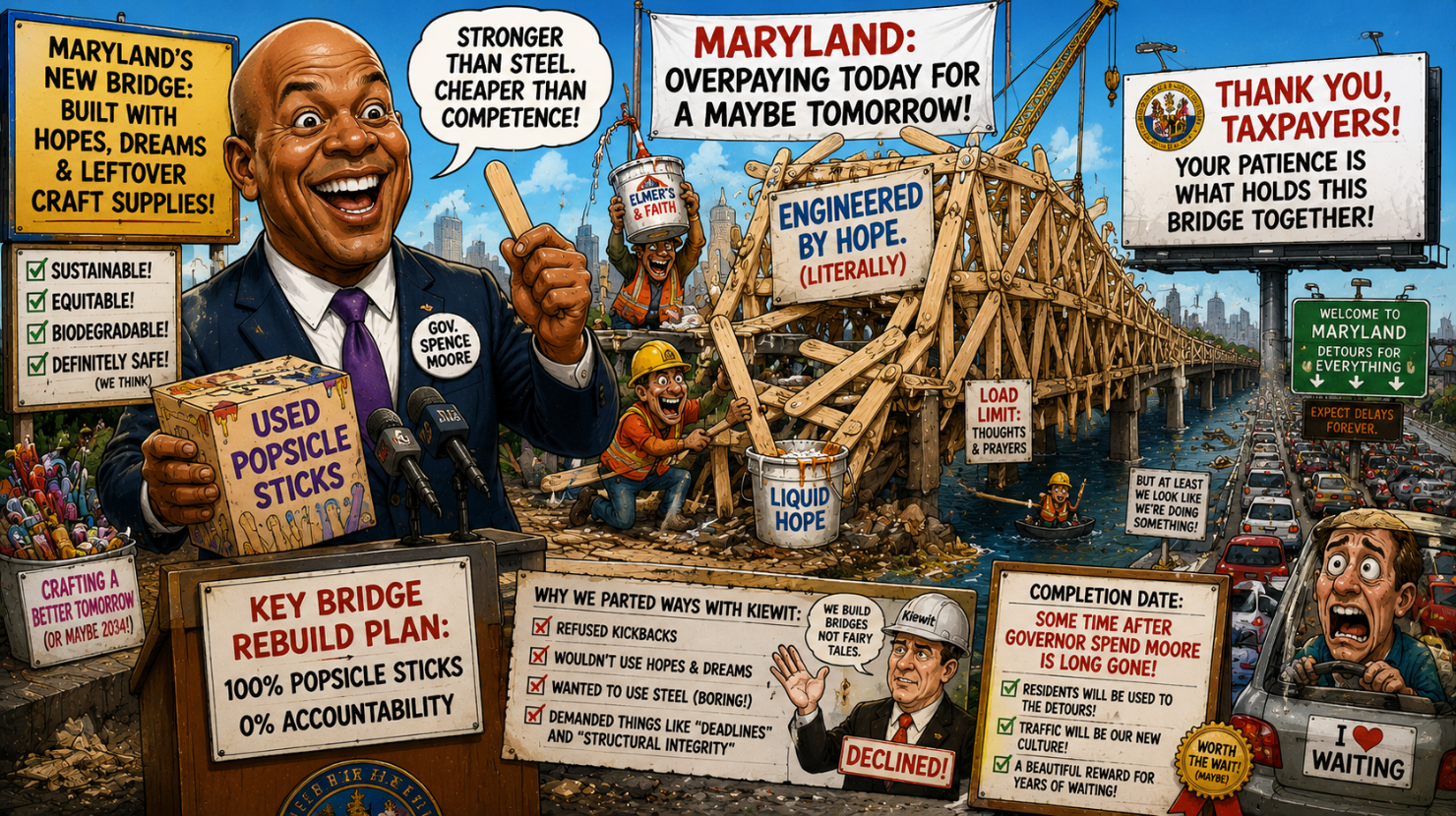 Governor Spend Moore Announces Key Bridge Will Be Rebuilt With Popsicle ...
